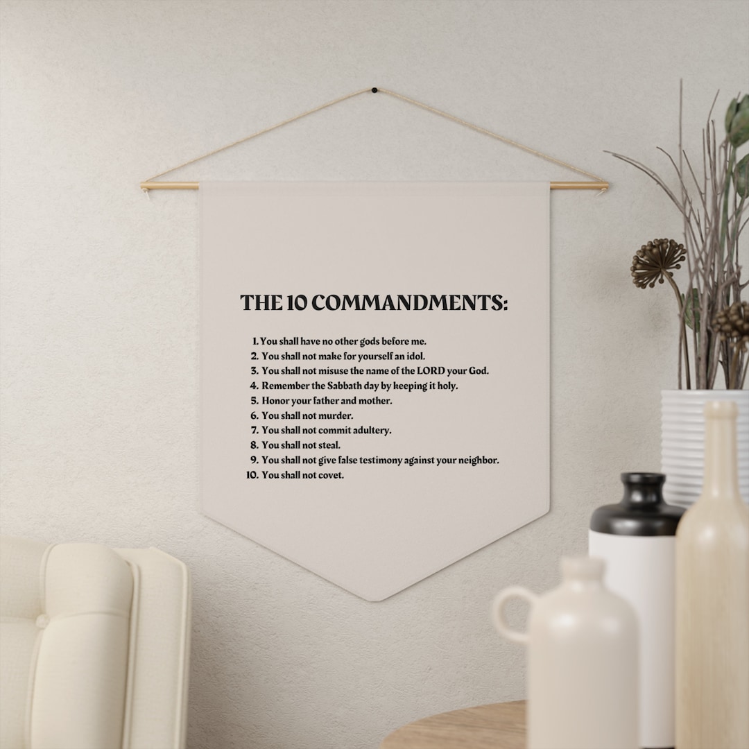The 10 Commandments Wall Hanging Pennant Bible Verse Wall Decor ...