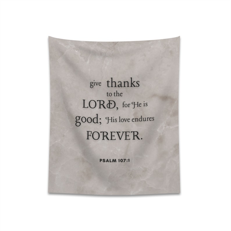 Psalm 107:1 Jesus Christ Tapestry Scripture Living Room Wall Decor ...