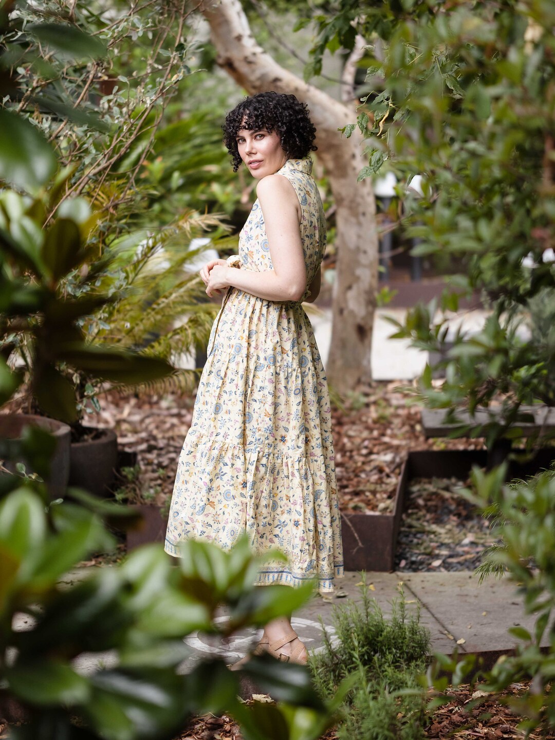 Batik Midi Dress Putri Dress Sleeveless Cotton Midi Dress - Etsy Australia