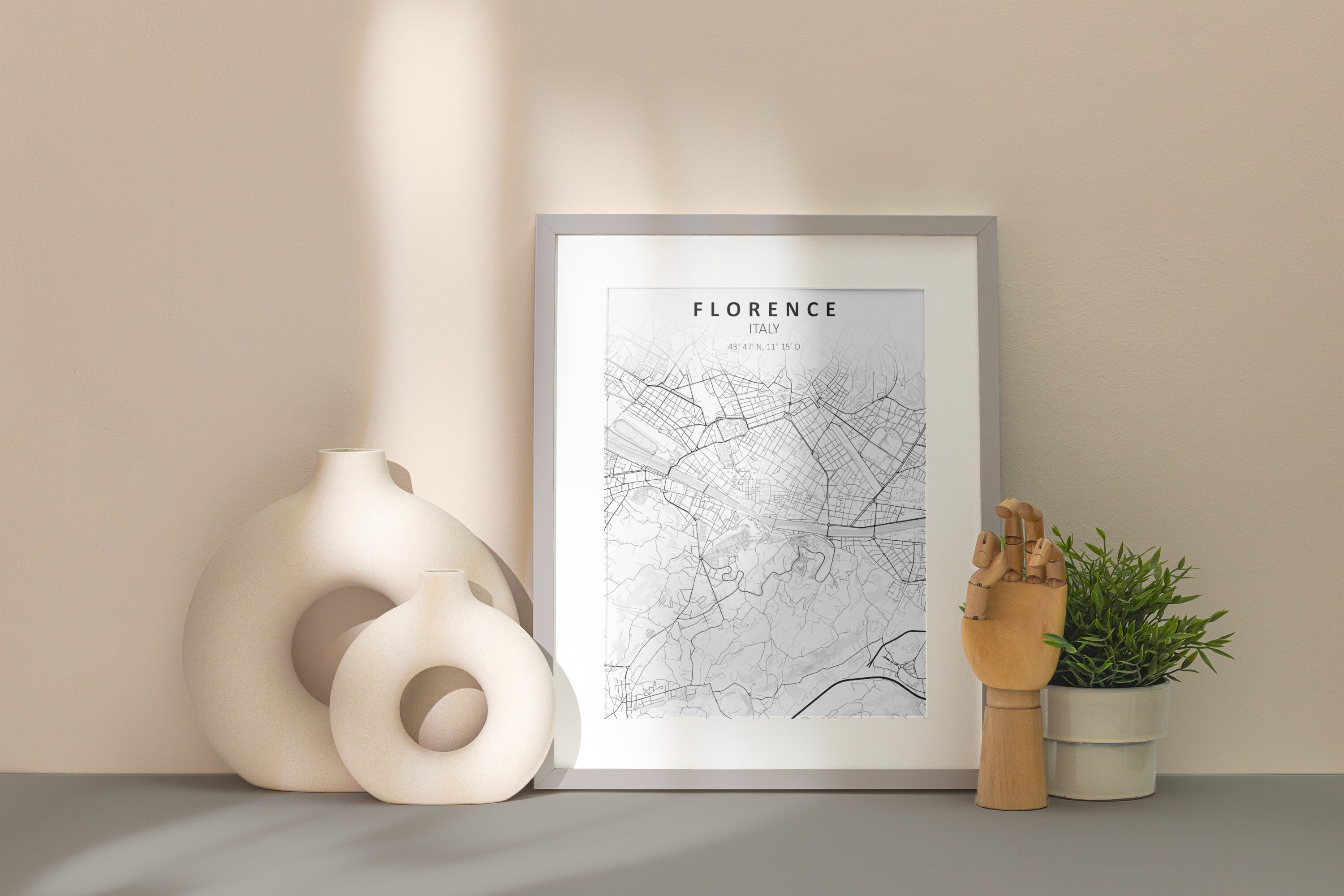 Florence Map Poster Florence Printable Map Florence Coordinate Poster ...