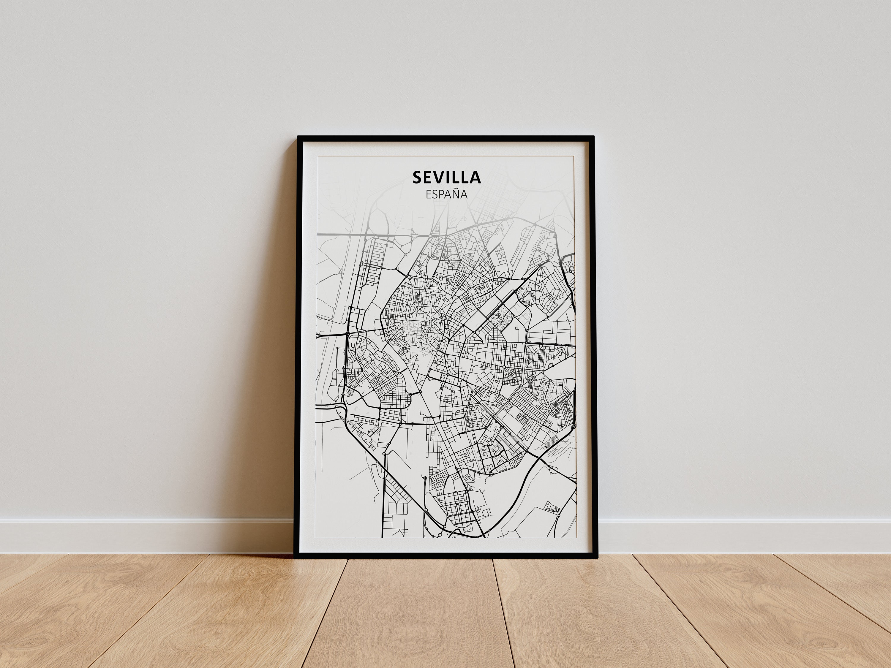 Sevilla Map Poster Sevilla Printable Map Sevilla Coordinate Poster ...