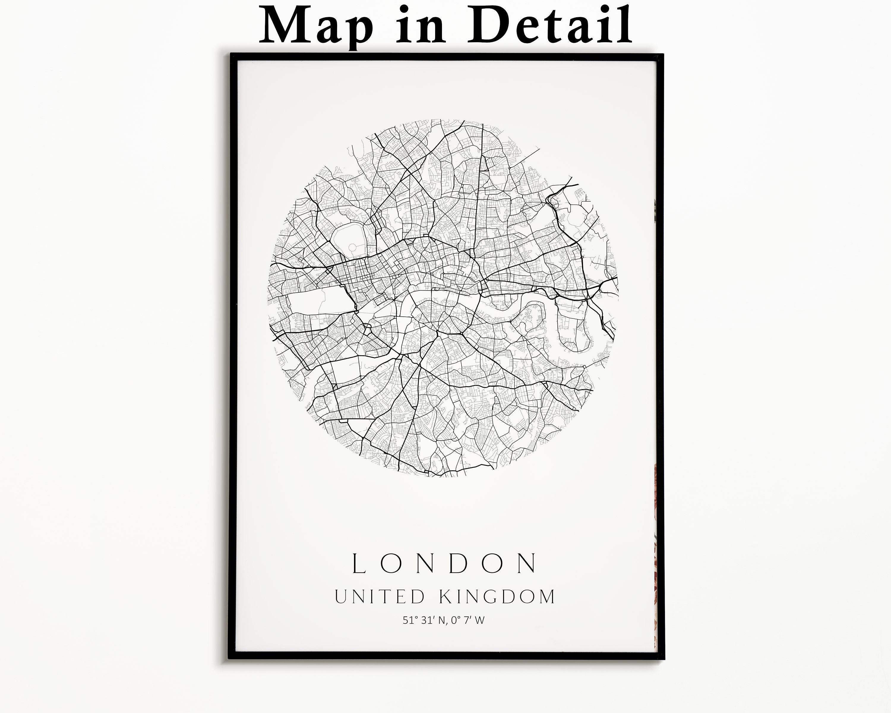 London Map Poster London Printable Map London Coordinate Poster UK ...