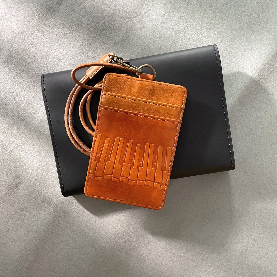 Piano Leather Badge Holder - Etsy