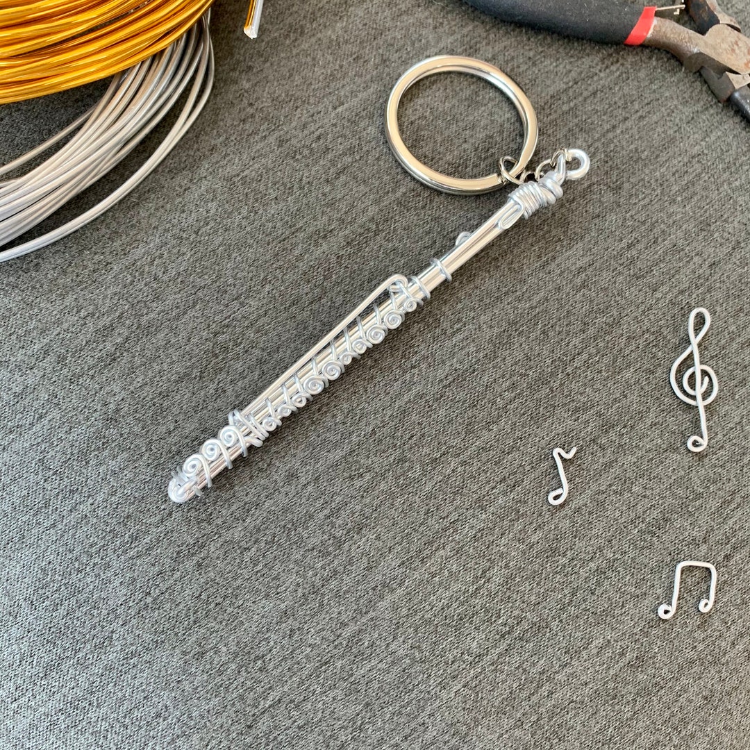Flute Wire Art Instrument Keychain - Etsy