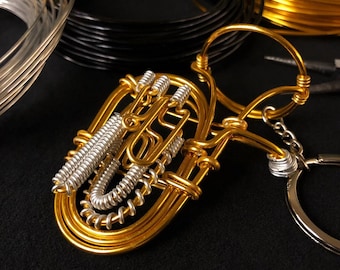 Violin Wire Art Instrument Keychain - Etsy