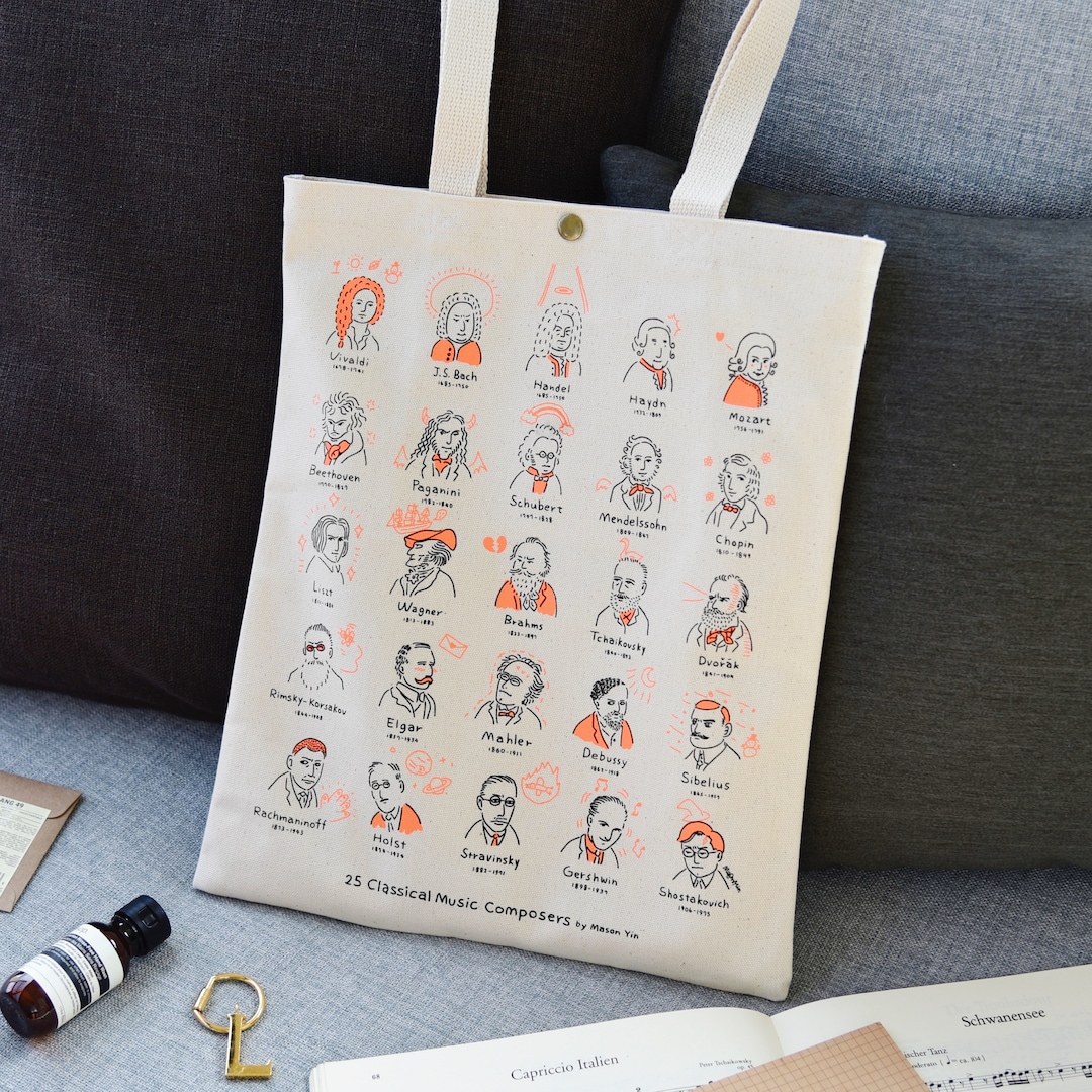 25 Classical Music Composers Music Tote Bag - Etsy