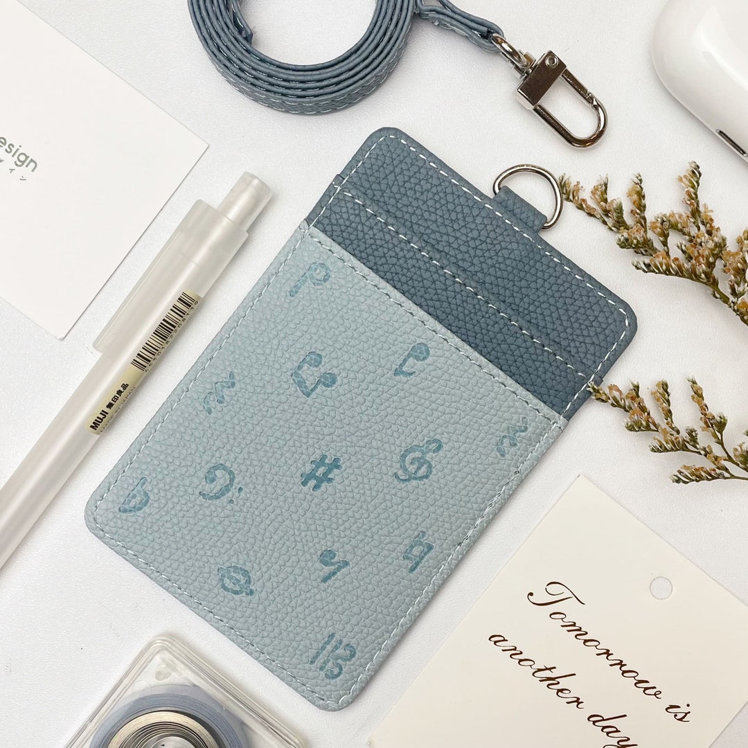 Blue Musical Note Leather Badge Holder - Etsy