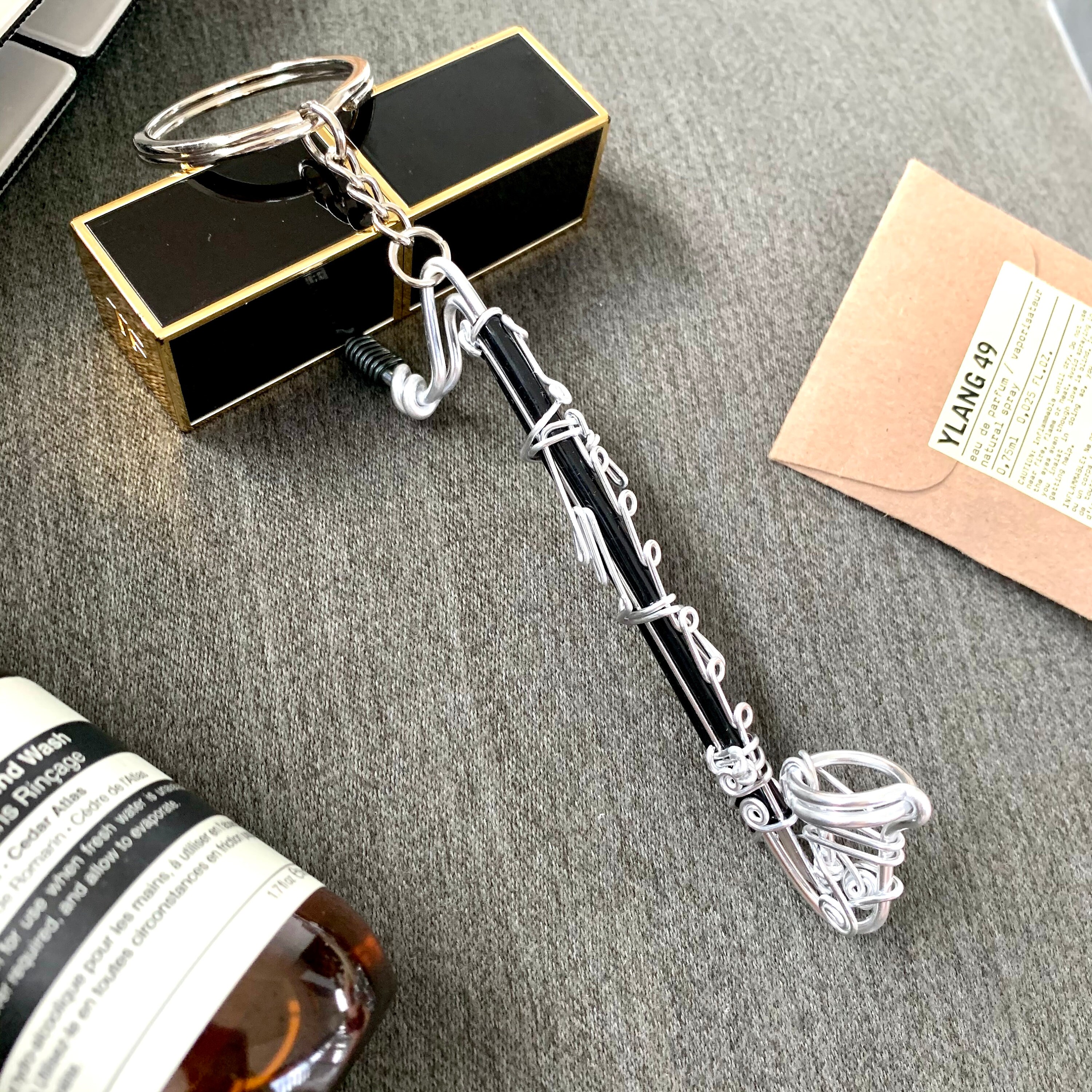 Bass Clarinet Wire Art Instrument Keychain - Etsy