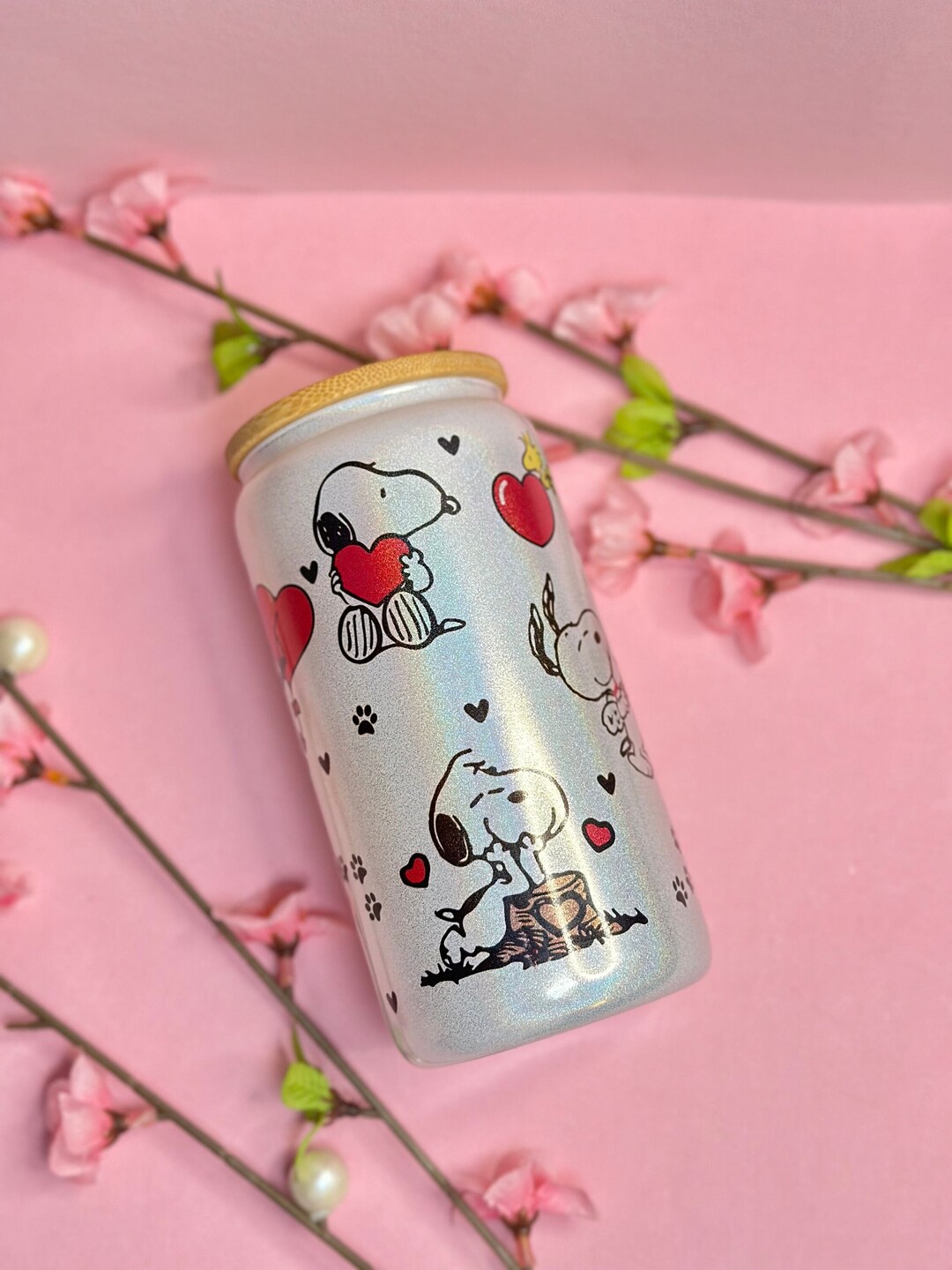 Snoopy Glass Cup - Etsy