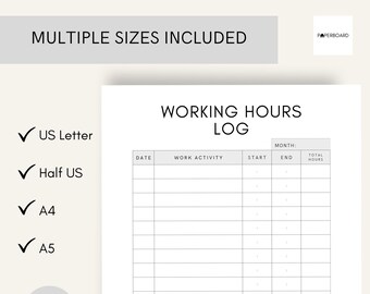 Employee Timesheet Printable, Daily Employee Time Tracker, Staff in Out ...