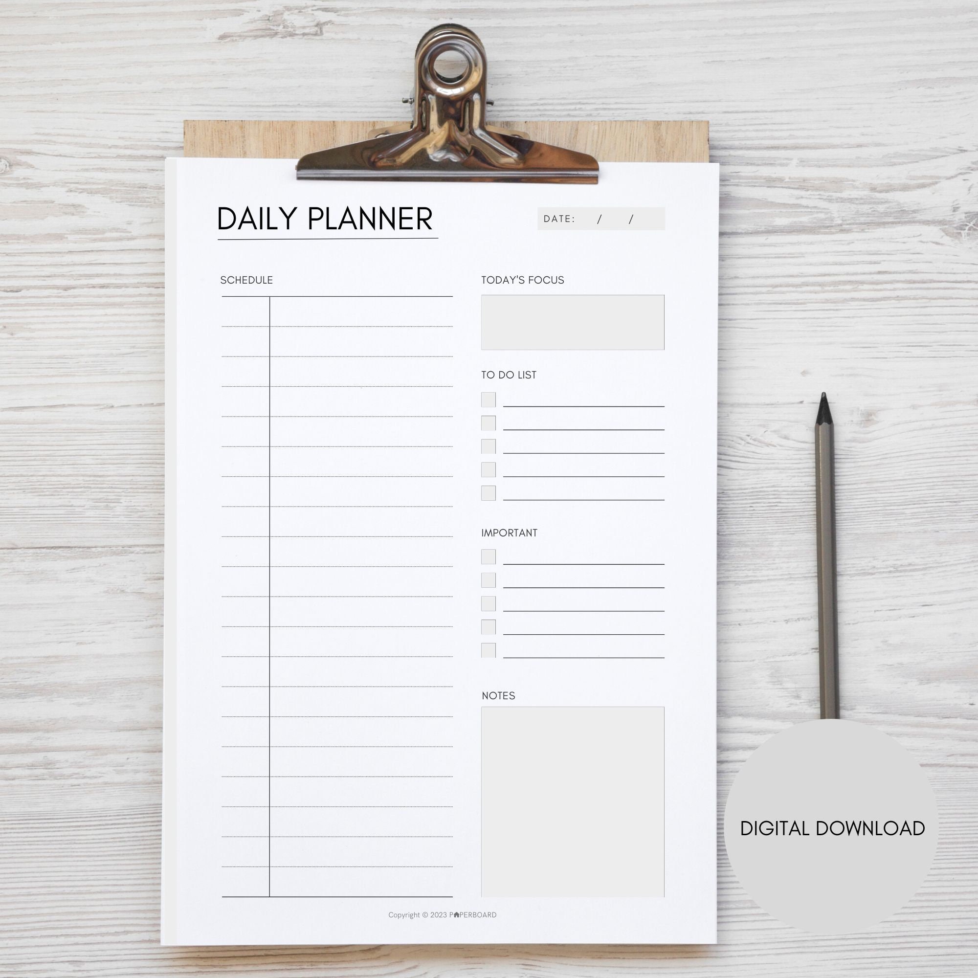 Undated Daily Planner Printable Planner Blank Planner - Etsy