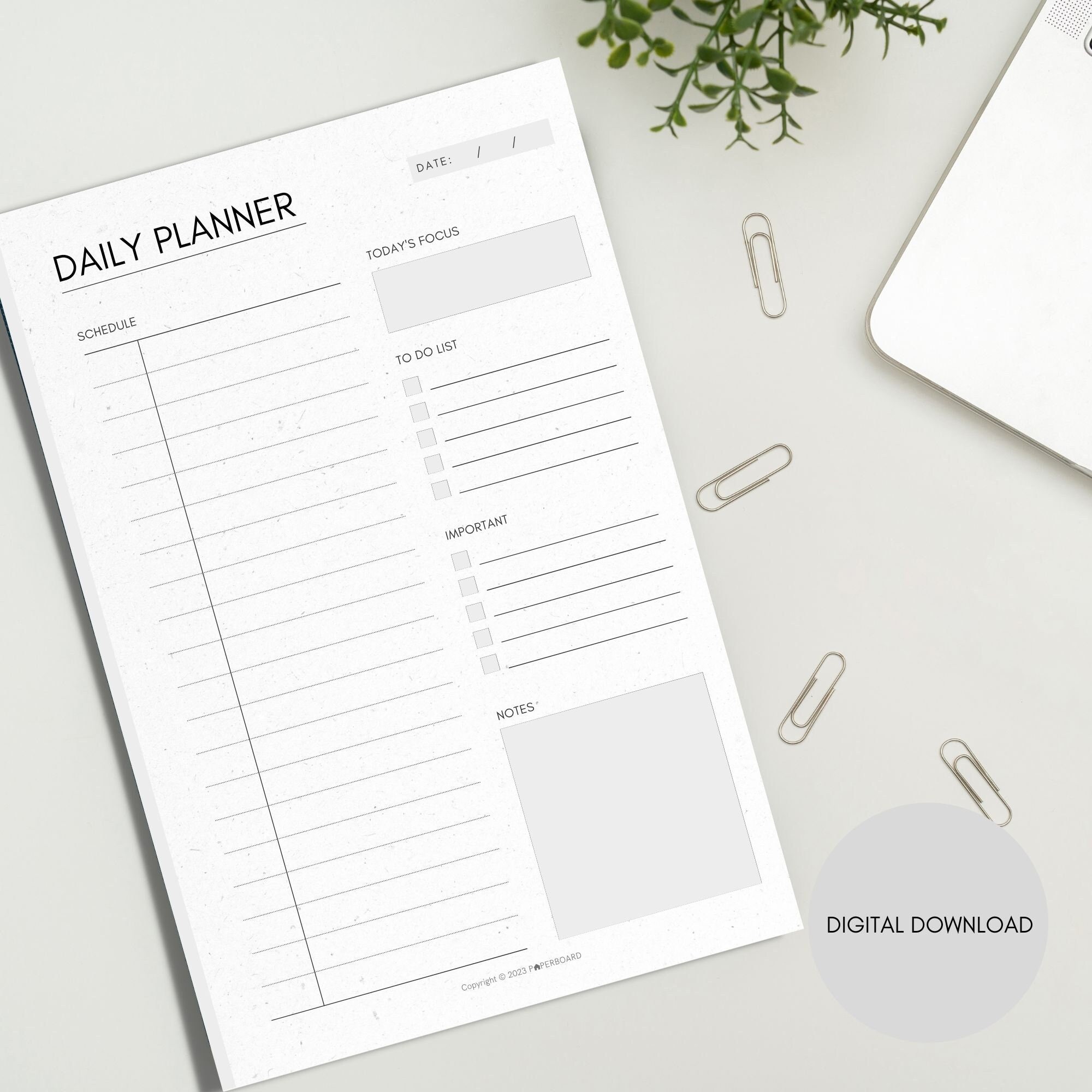 Undated Daily Planner Printable Planner Blank Planner - Etsy