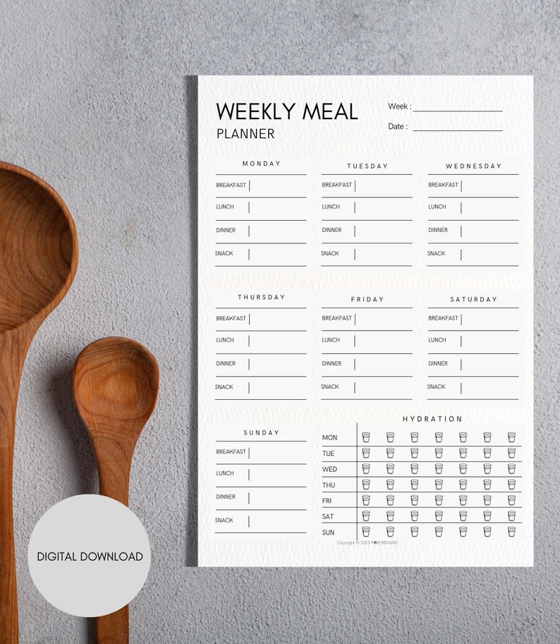 Weekly Meal Planner | Meal Plan Template | Meal Prep Planner | Food ...
