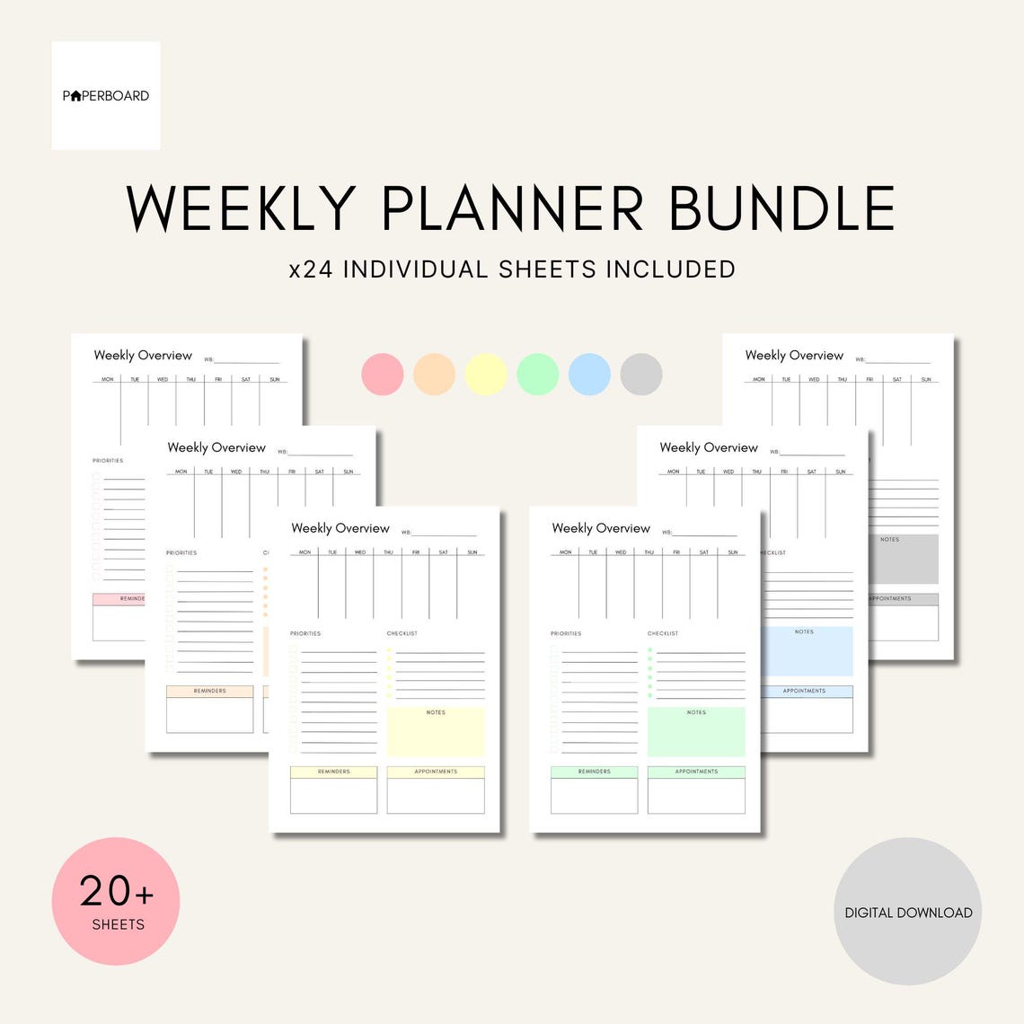 Weekly Planner Bundle | Weekly Planner Printable | Reminder | Weekly ...