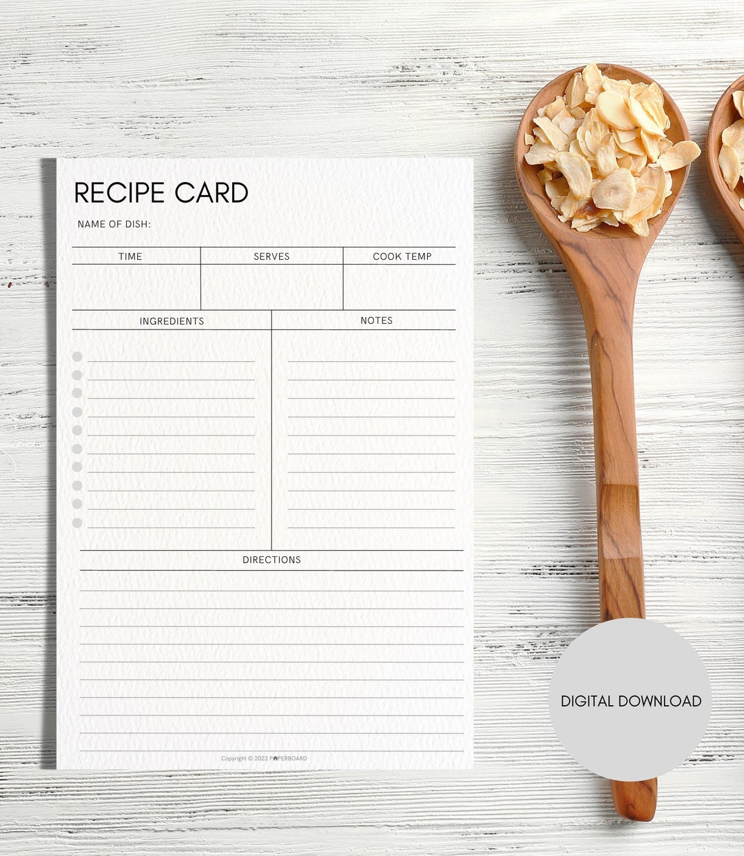 Editable Recipe Card Recipe Card Template Blank Recipe - Etsy