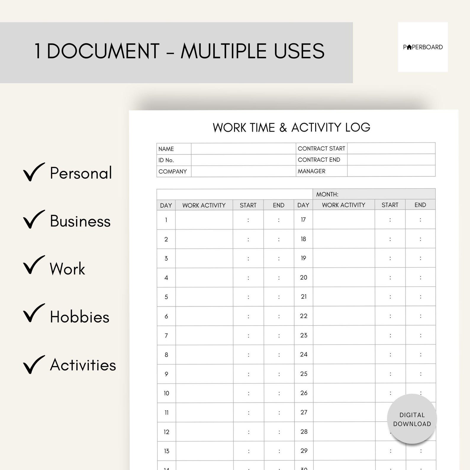 Employee Timesheet | Work Activity Log | Timer Tracker | Work Log ...