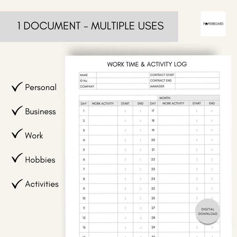Employee Timesheet | Work Activity Log | Timer Tracker | Work Log ...