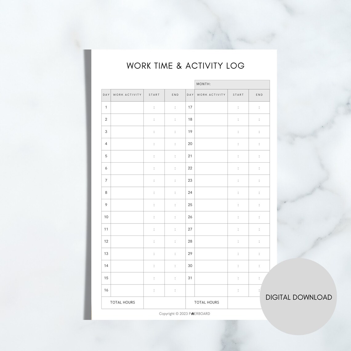 Employee Timesheet | Work Activity Log | Timer Tracker | Work Log ...