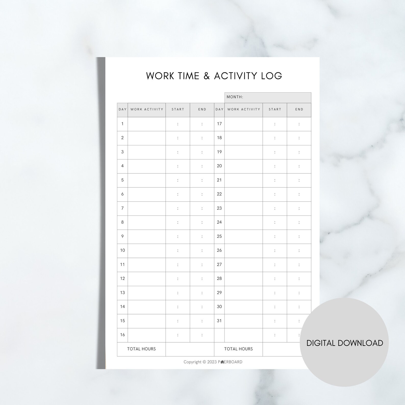 Employee Timesheet | Work Activity Log | Timer Tracker | Work Log ...