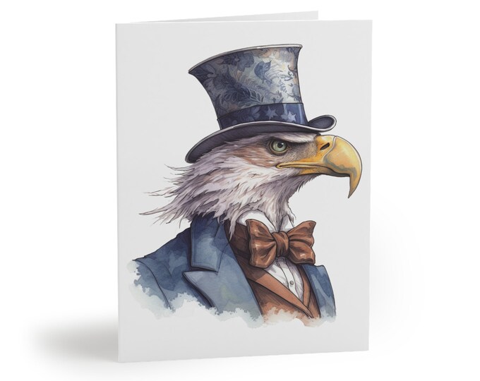 Bald Eagle Birthday Card Cute Personalised Custom Painting Animals ...