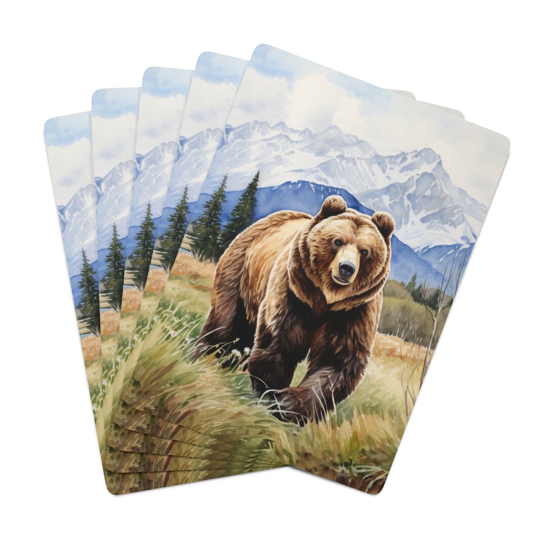 Brown Bear Custom Poker Cards Grizzly Bear Cards Bear Lover - Etsy