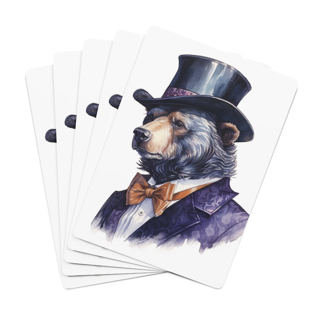 Bear Custom Poker Cards, Black Bear Poker Cards, Bear Playing Cards ...