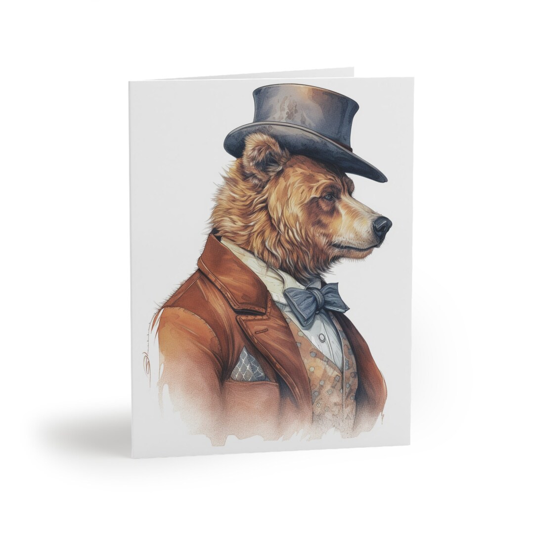 Brown Bear Greeting Cards (8, 16, and 24 Pcs), Bear Gift Card Set ...