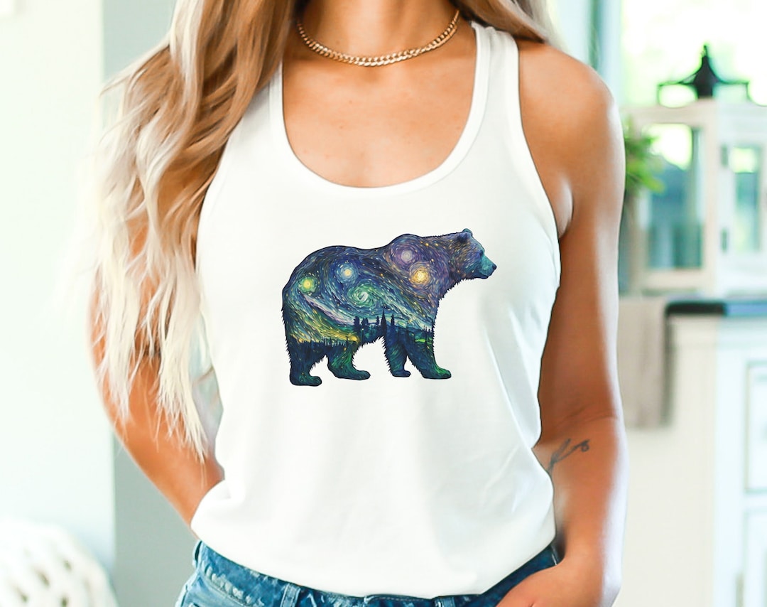 Bear Unisex Jersey Tank, Van Gogh Tank Top, Van Gogh Style Shirt ...