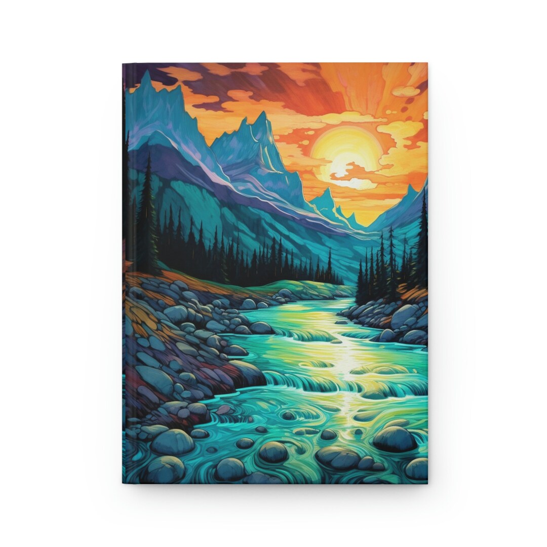 Mountain Sunset Hardcover Journal Matte, Alaska River Valley Journal ...