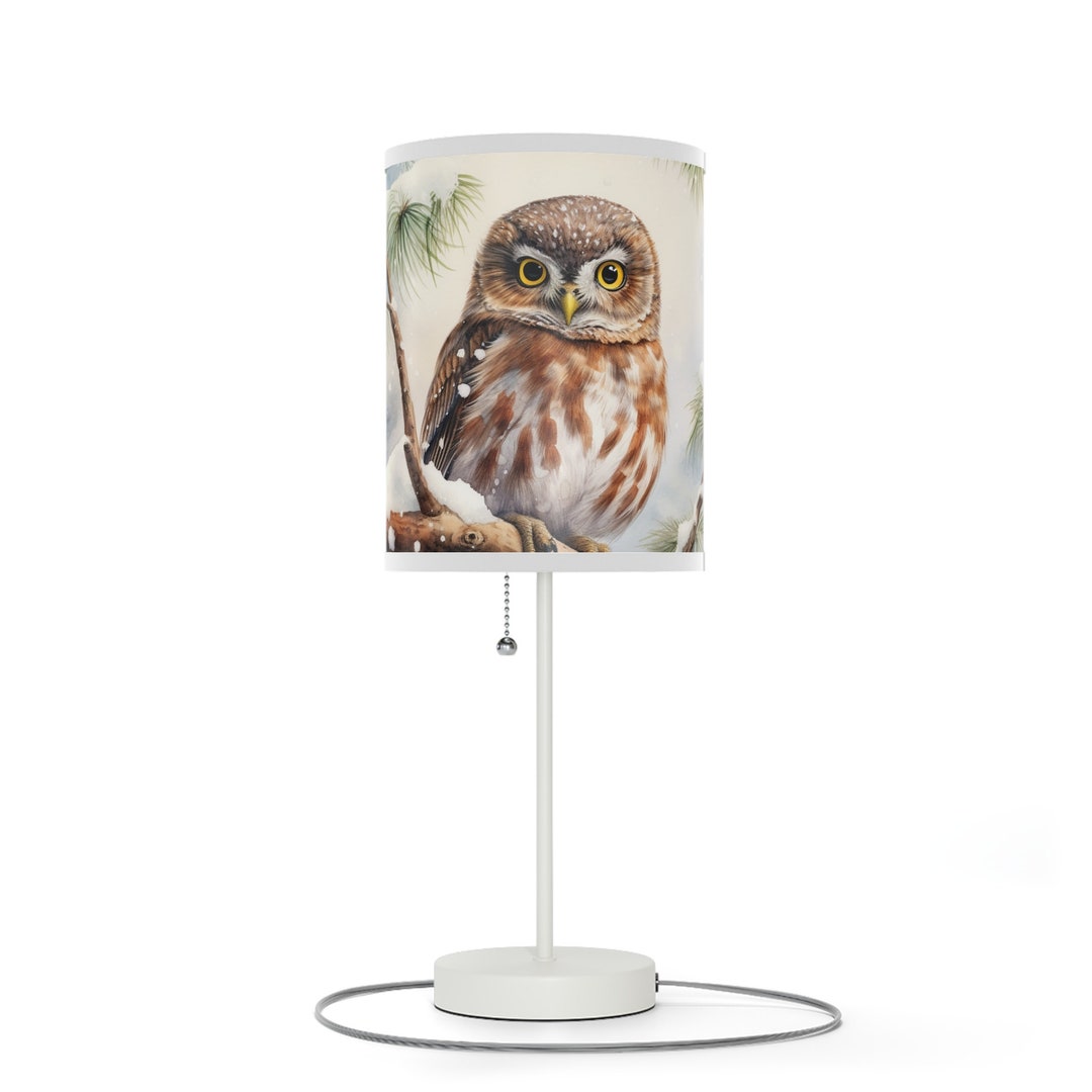 Lamp on a Stand, Owl Lamp, Pygmy Lamp, Pygmy Owl, Owl Lover Gift, Owl ...