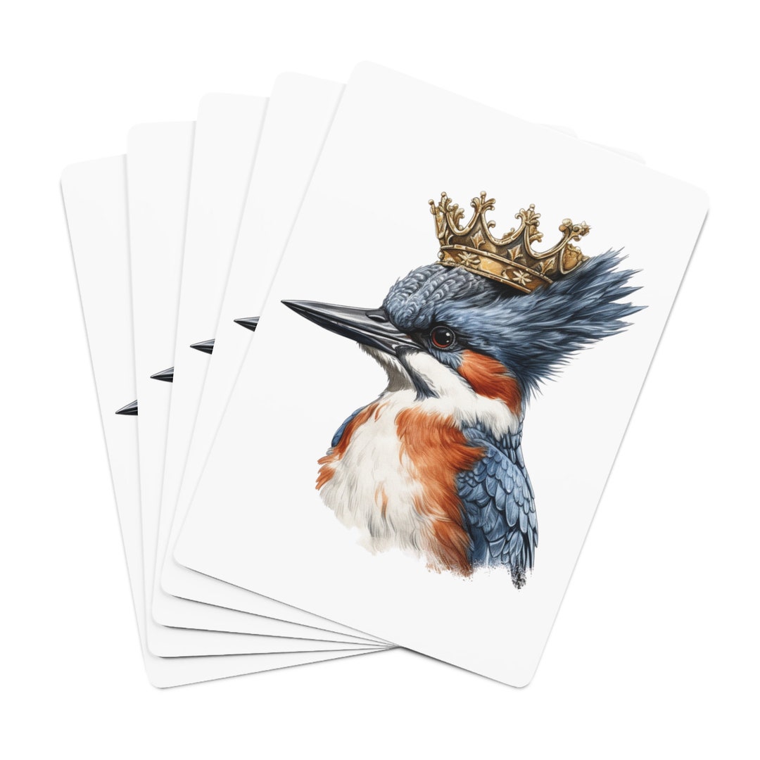 Kingfisher Custom Poker Cards, Belted Kingfisher Poker Cards, Kingfisher Gift, Belted Kingfisher ...