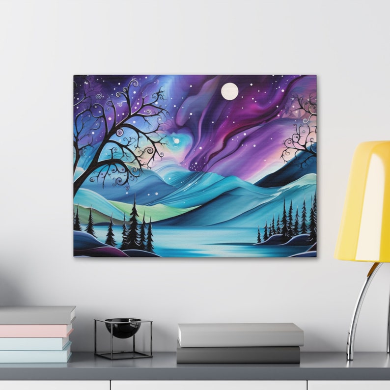 Northern Lights on Canvas Abstract Art Wall Decor Aurora - Etsy