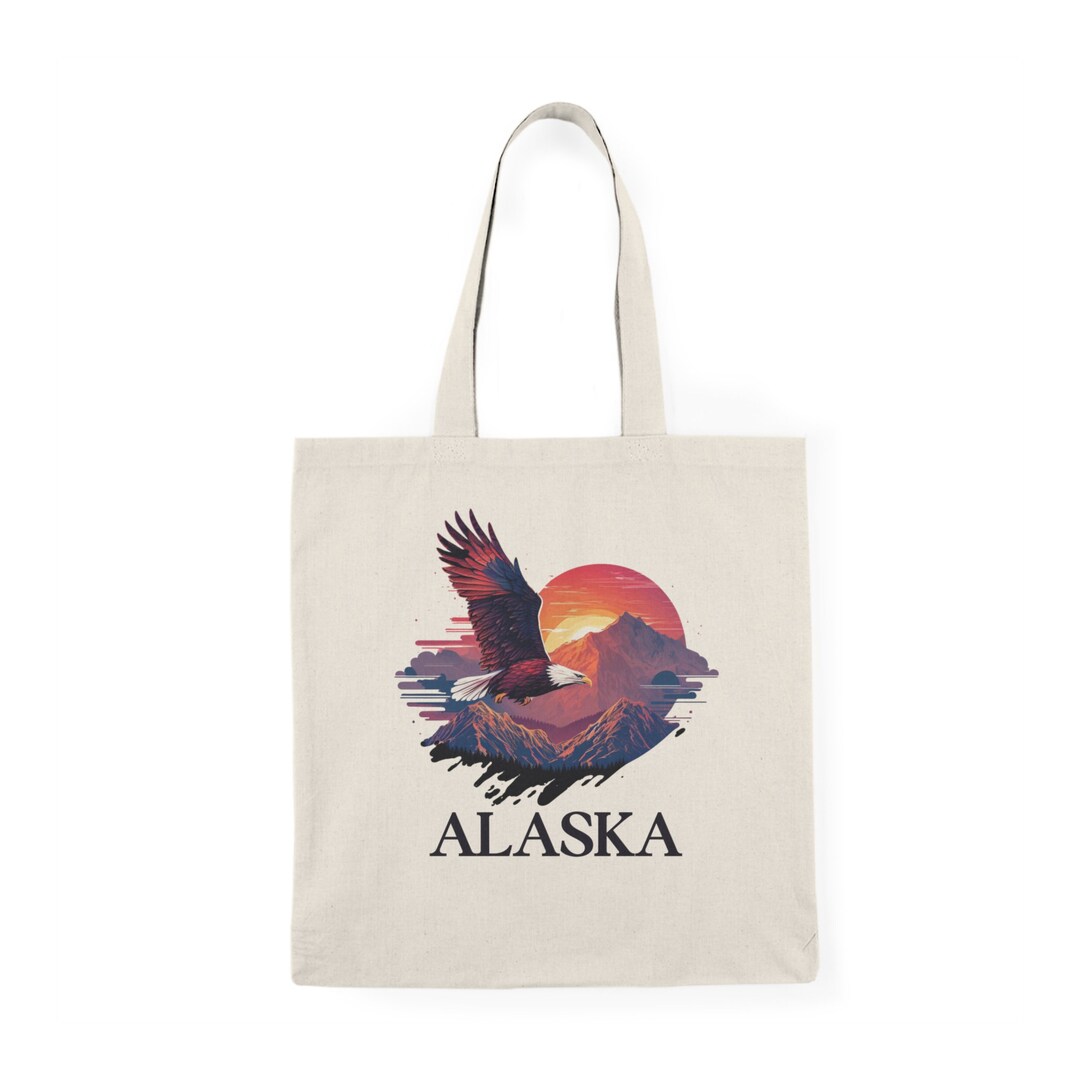 Alaska Natural Tote Bag, Bald Eagle Alaska Gift, Alaska Gift, Alaska ...