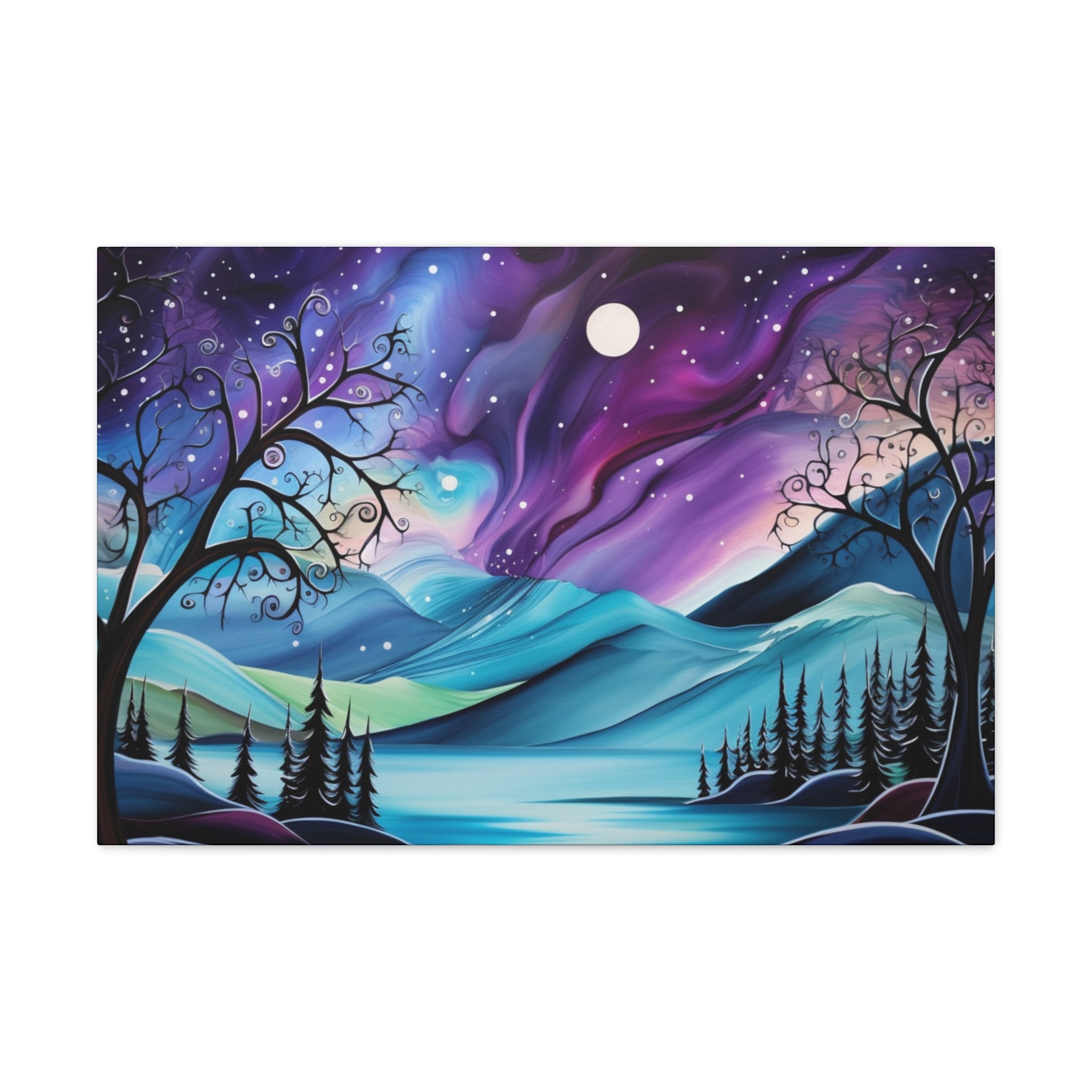 Northern Lights on Canvas Abstract Art Wall Decor Aurora - Etsy