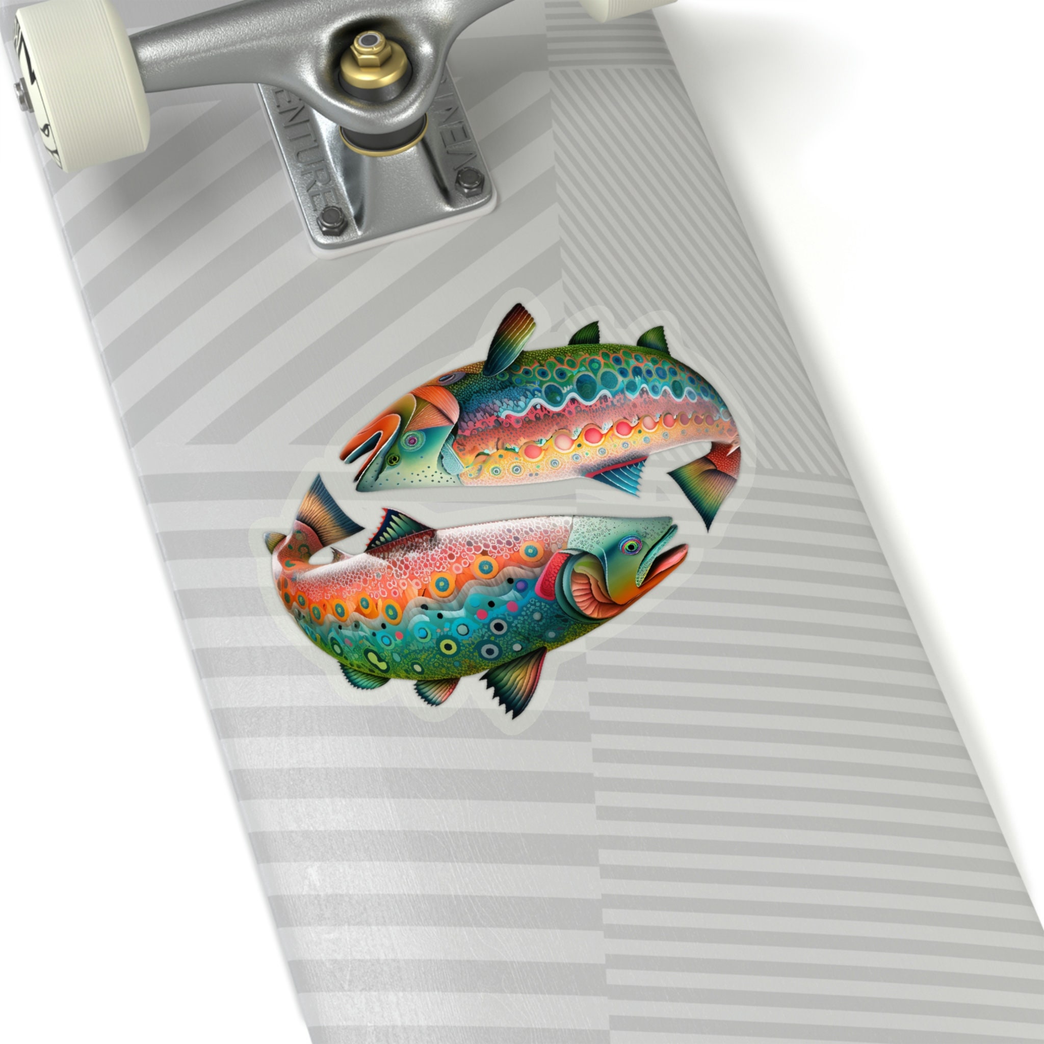 Salmon Love Sticker Salmon Lover Sticker Abstract Salmon - Etsy