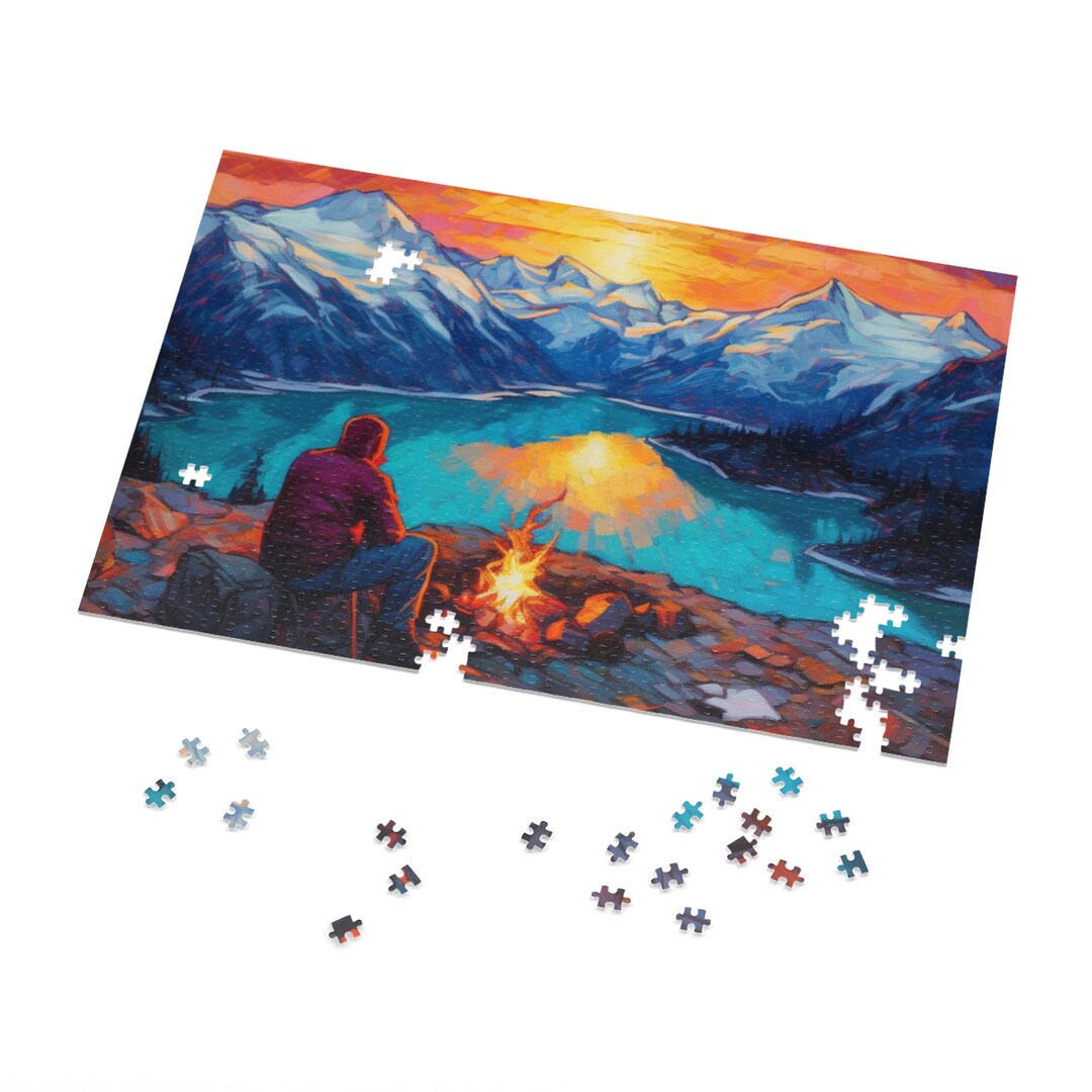 Campfire Jigsaw Puzzle (500,1000-piece), Alaska Camp Puzzle, Alaska ...