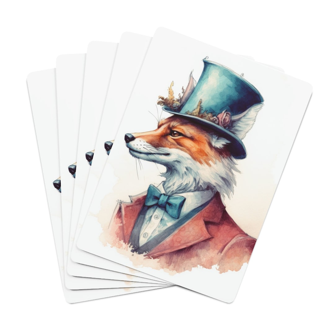 Fox Custom Poker Cards, Fox Poker Cards, Fox Playing Cards, Fox Lover ...