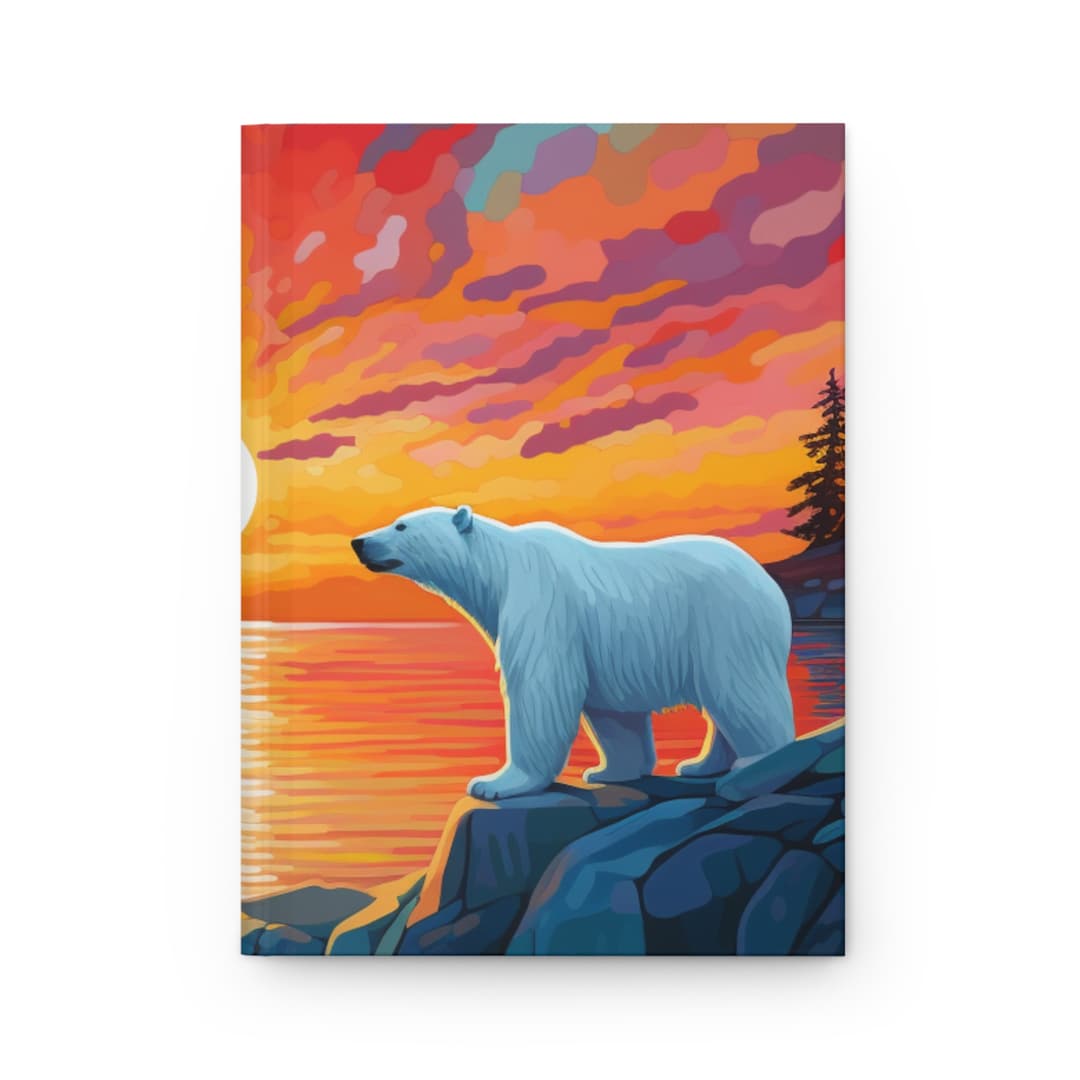 Polar Bear Hardcover Journal Matte, Polar Bear Journal, Polar Bear Gift ...