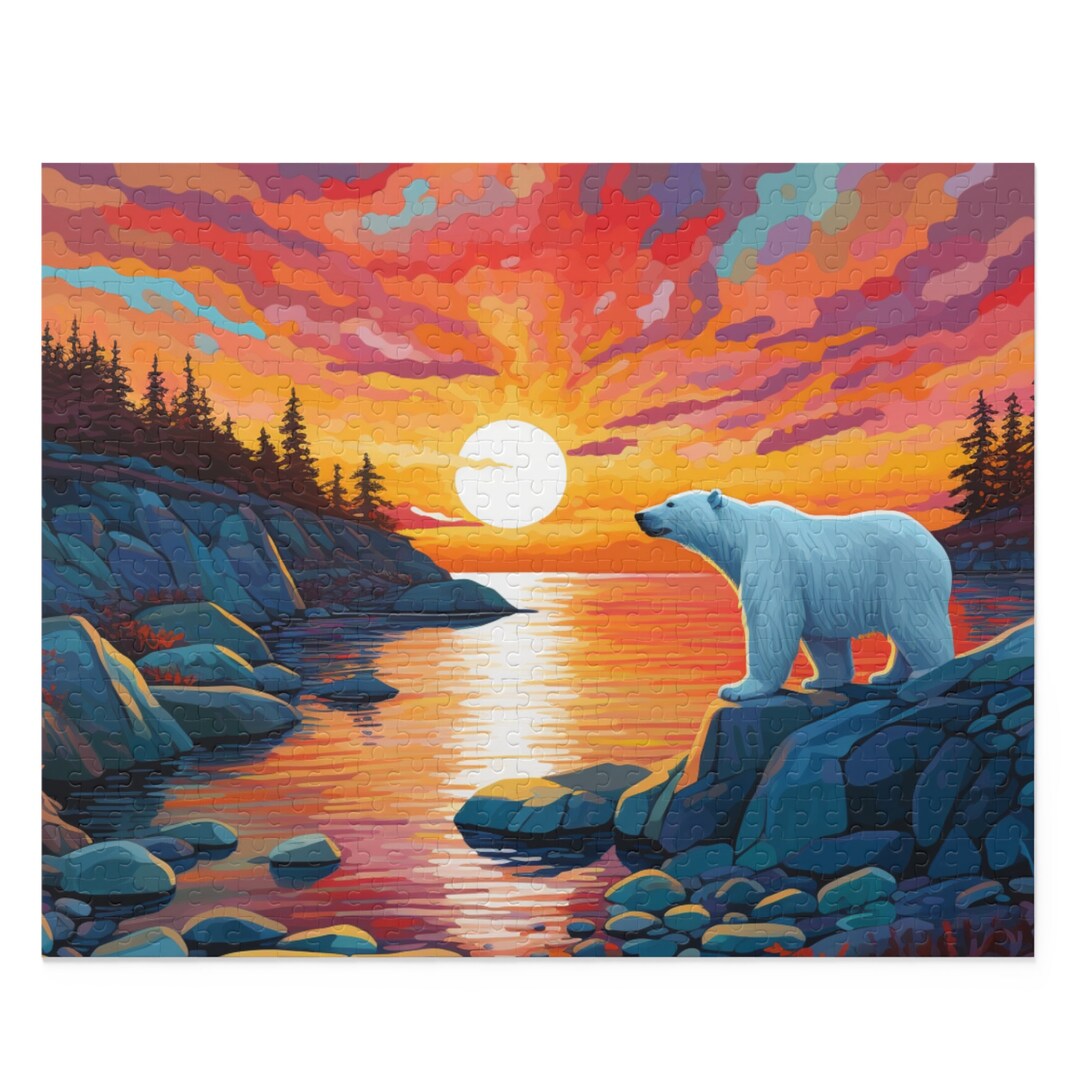 Polar Bear Puzzle (120, 252, 500-piece), Alaska Puzzle, Polar Bear Gift ...