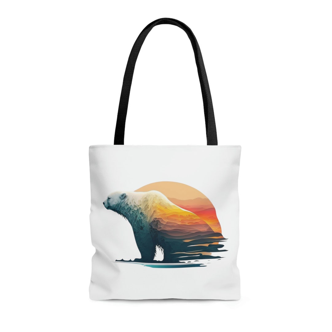 Polar Bear Tote Bag Polar Bear Shopping Bag Bear Lover Tote - Etsy