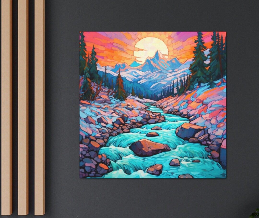 Alaska Stream Wall Art, Alaska Art Print on Canvas, Alaska Hotel Wall ...