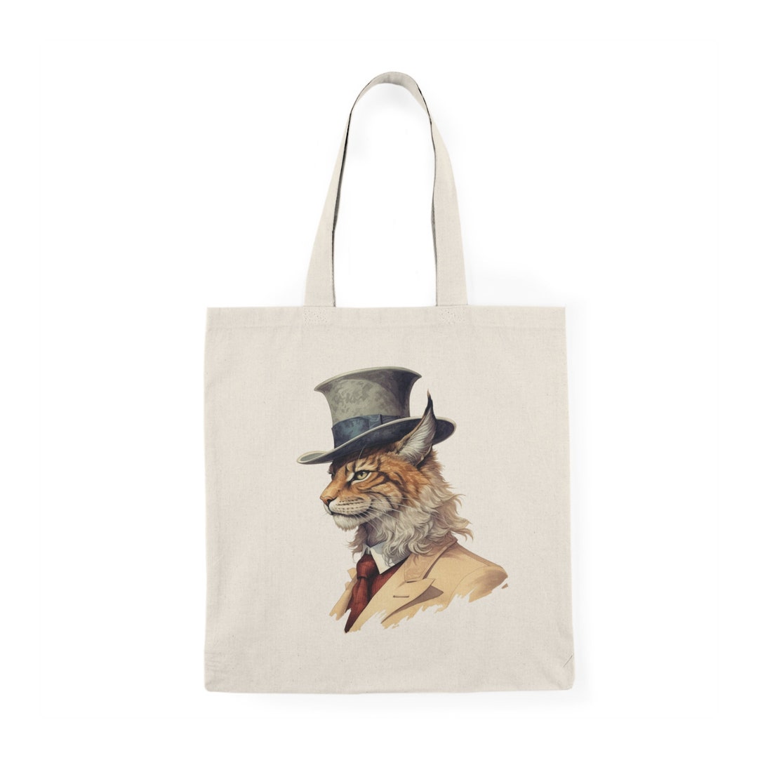Lynx Natural Tote Bag, Lynx Tote Bag, Lynx Shopping Bag, Lynx Lover ...