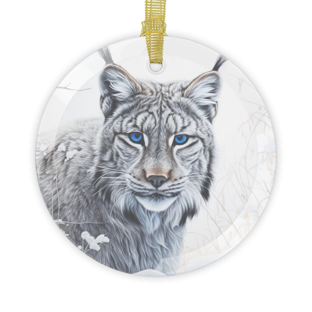 Lynx Glass Ornament Cat Lover Christmas Ornament Christmas Gift Lynx ...