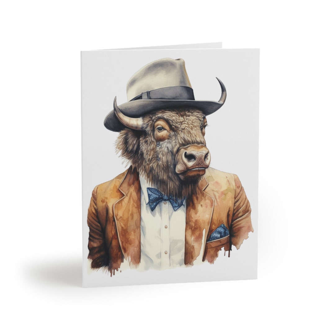 Buffalo Greeting Cards (8, 16, and 24 Pcs), Funny Animal Gift Card Set ...