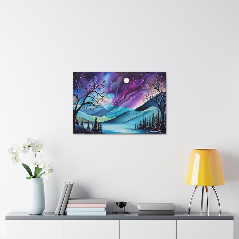 Northern Lights on Canvas Abstract Art Wall Decor Aurora - Etsy