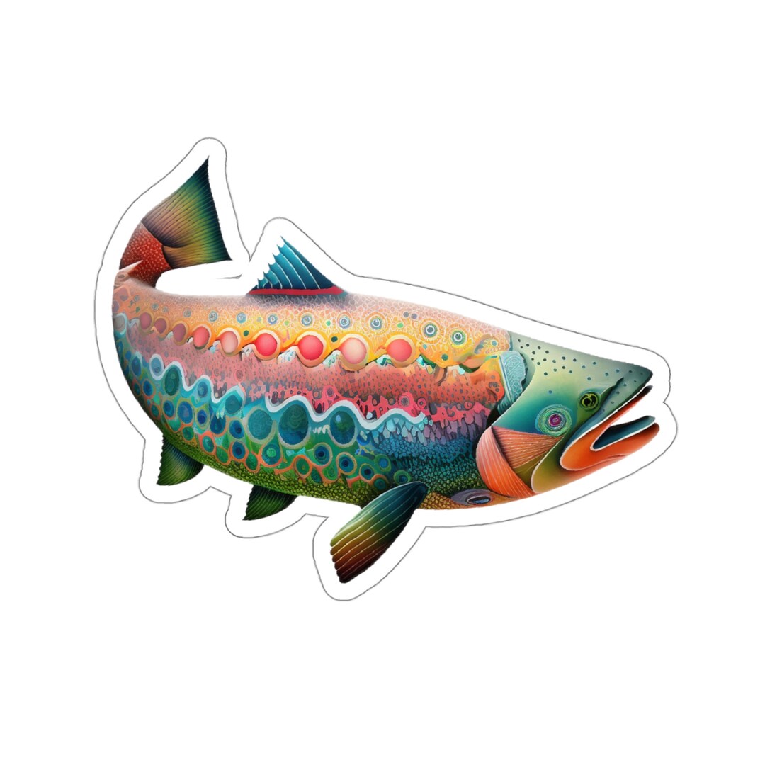 Decorative Salmon Sticker, Kiss-cut Stickers - Etsy