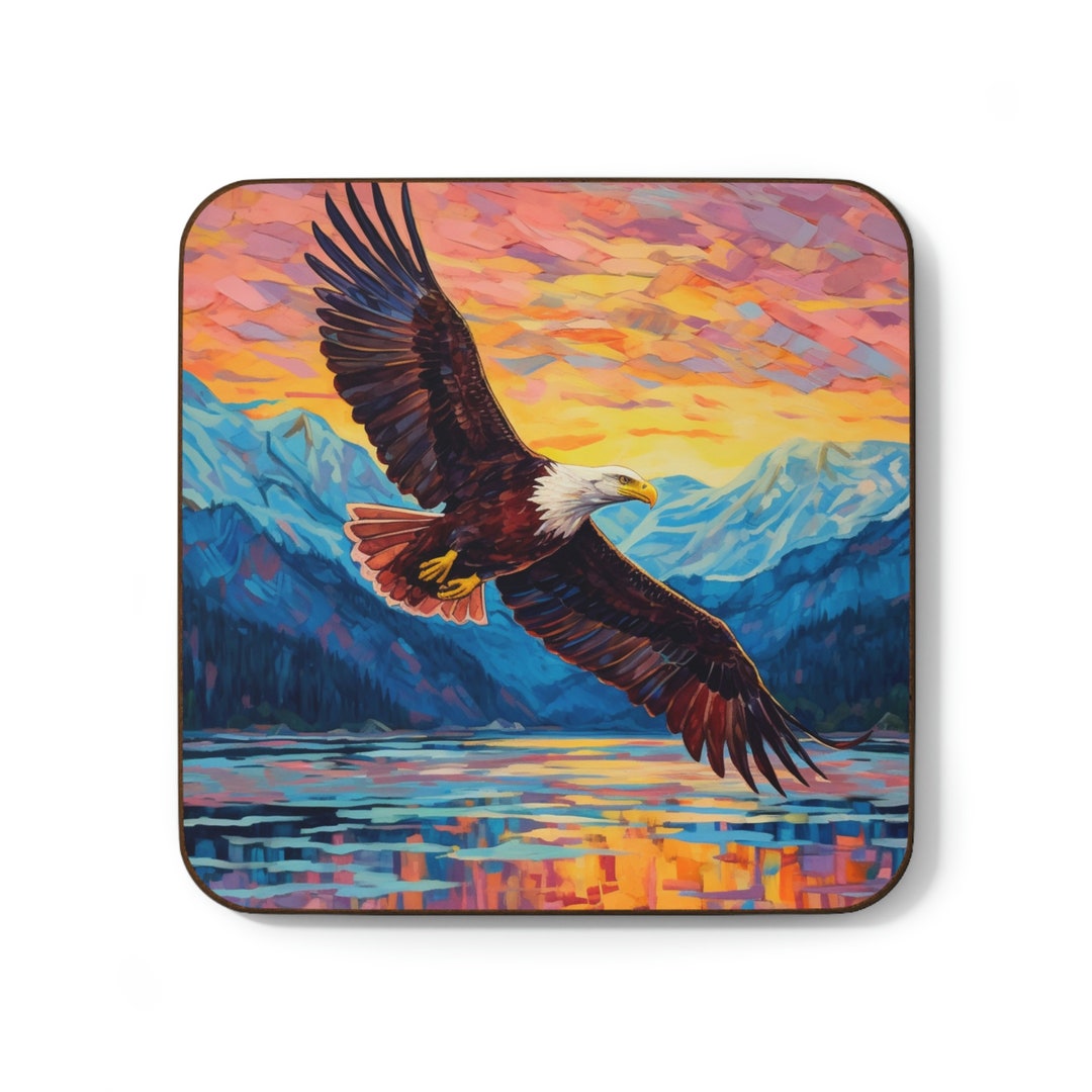 Bald Eagle Hardboard Back Coaster, Bald Eagle Coaster, Eagle Coaster ...