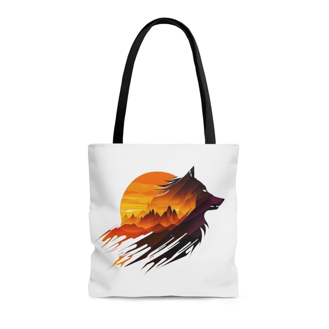 Wolf Tote Bag, Lone Wolf Tote, Wolf Shopping Bag, Wolf Reusable ...