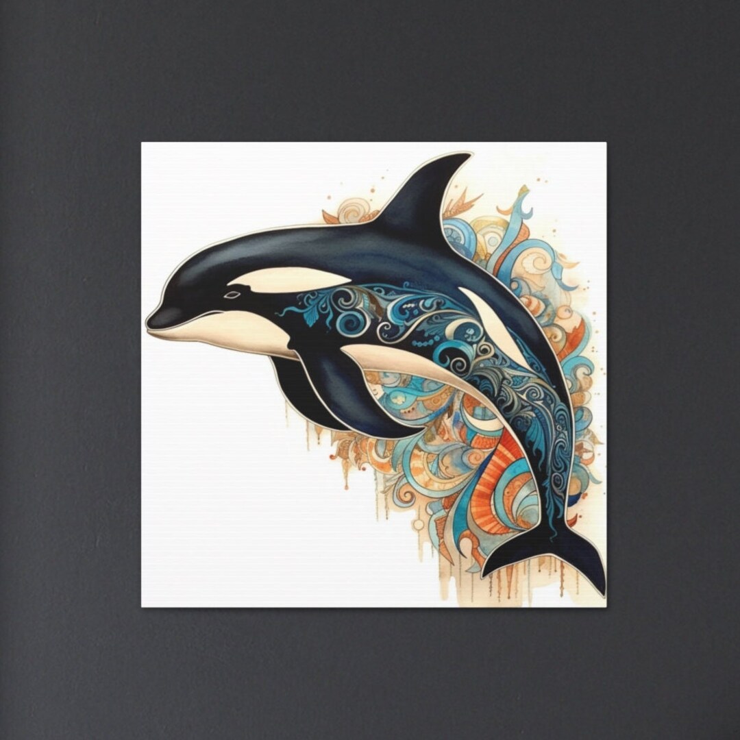 Orca Canvas Gallery Wrap, Orca Wall Art, Killer Whale Wall Art, Killer ...