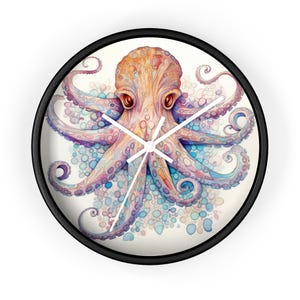Octopus Wall Clock, Octopus Lover Gift, Sealife Clock, Fun New Wall ...